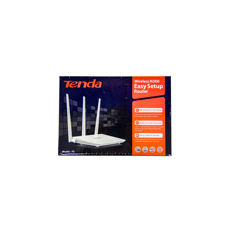 TENDA F3 ROUTER WIRELESS 300MBPS DE 3 ANTENAS DE 5DBI 1WAN 3 LAN