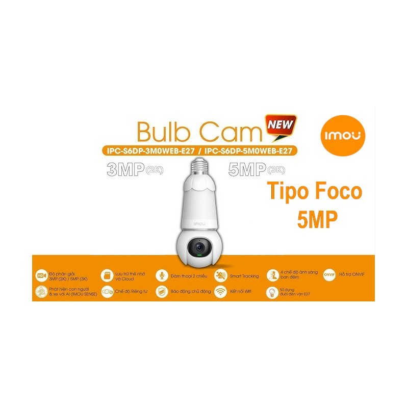 IMOU IPC-S6D-5M0WEB IP WIFI BULB CAM 5MP PT LED25M E27
